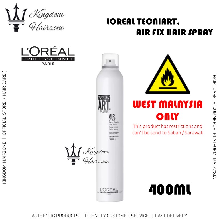 Loreal Techni.ART Air Fix Hair Styling Spray Hairspray (400ml) | Shopee ...