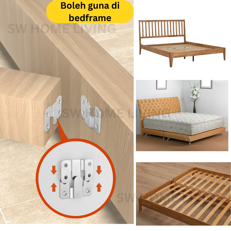 SW Solid Stainless Steel Sofa Hook Clip Furniture Connector Frame ...