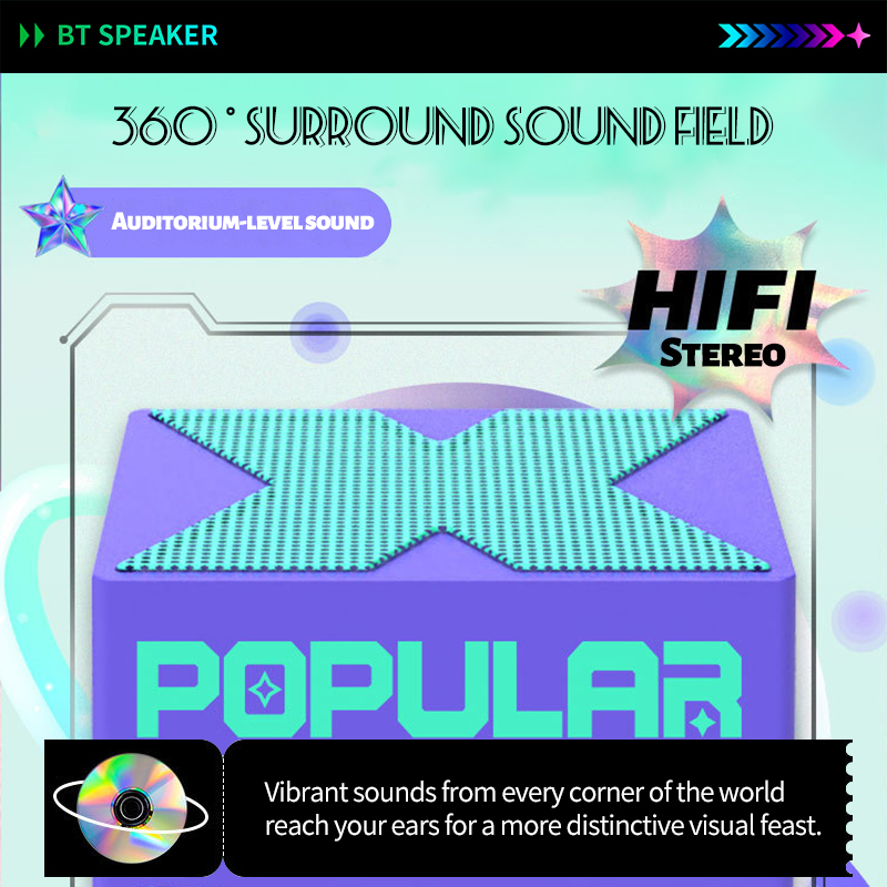 X1 Bluetooth 5.0 Speaker Stereo Surround Mini Desktop Speaker Outdoor Subwoofer Loudspeaker ...