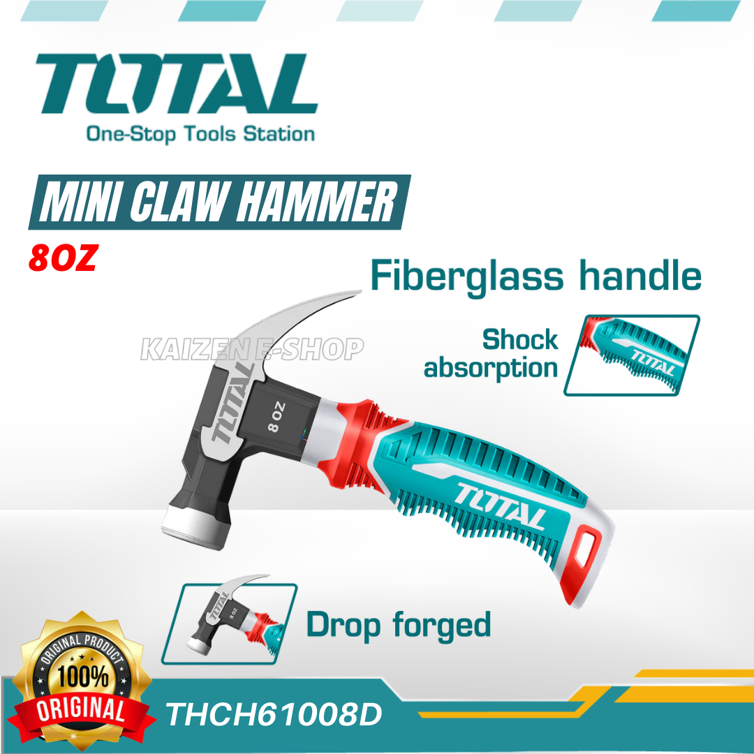 TOTAL THCH61008D Mini Claw Hammer 8OZ | Shopee Malaysia