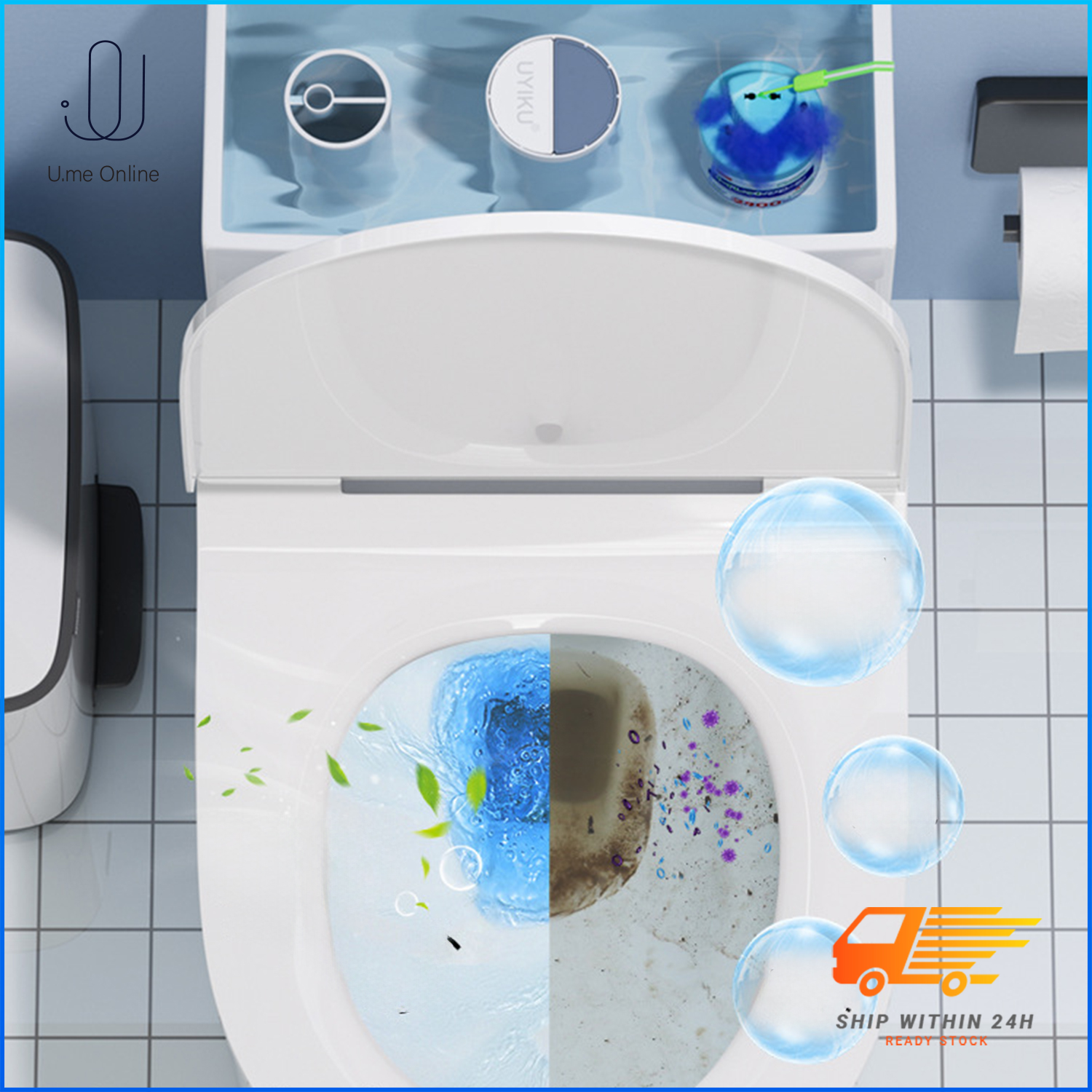 U.me Japan UYIKU Toilet Flush Automatic Cleaner 2900 times 99% ...