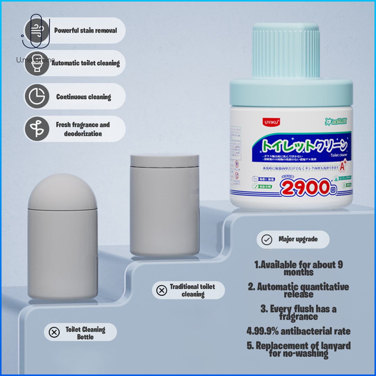 U.me Japan UYIKU Toilet Flush Automatic Cleaner 2900 times 99% ...