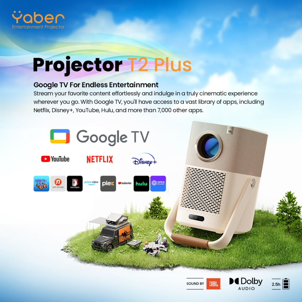 Yaber T2 / Yaber T2 Plus Projector | T1080P FHD | 450 ANSI Lumens | JBL ...