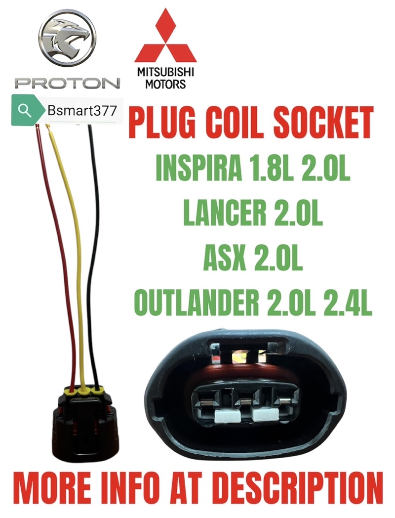 Proton Mitsubishi plug coil socket inspira 1.8L 2.0L /lancer 2.0L /asx ...