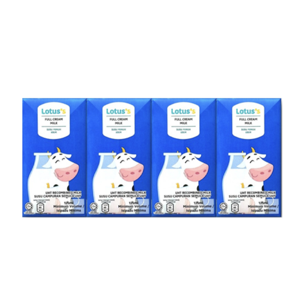 Lotus's Full Cream Milk Uht 125Ml x 4 units x 10 packs (1 Carton ...