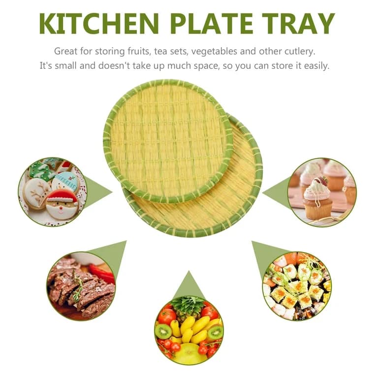 Melamine Bamboo Round Food Plate Dinner Dish Food Bowl Pinggan Magkuk ...