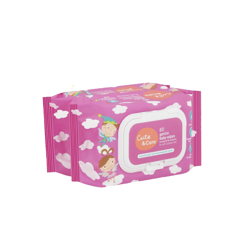 Cute & Care Baby Wipes Gentle (80s x 2 ) x 8 Packs (1 Carton) | Shopee ...