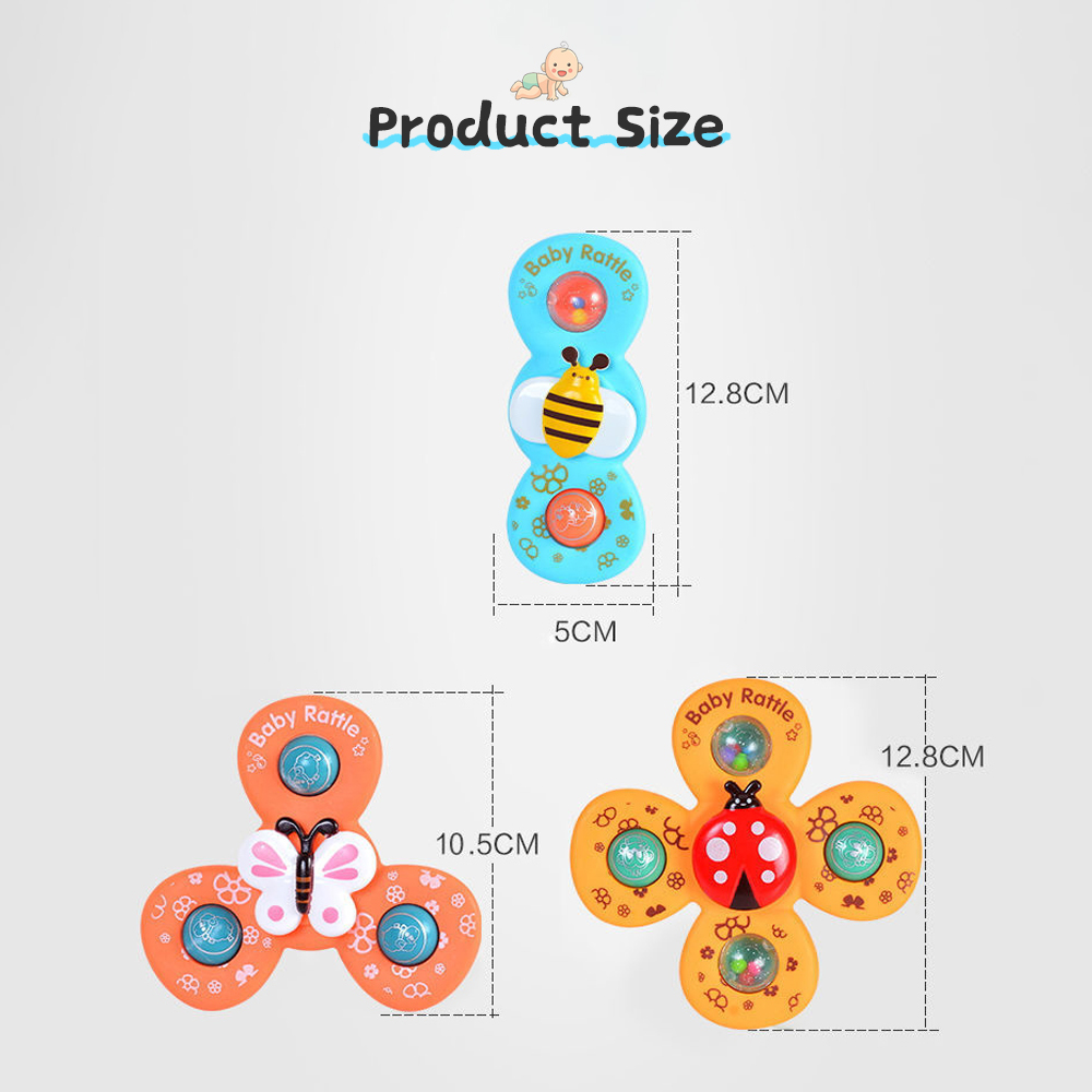 BEVAVAR 3Pcs Set Baby Spinner Toy Kids Bath Toys Finger Spinning Baby ...
