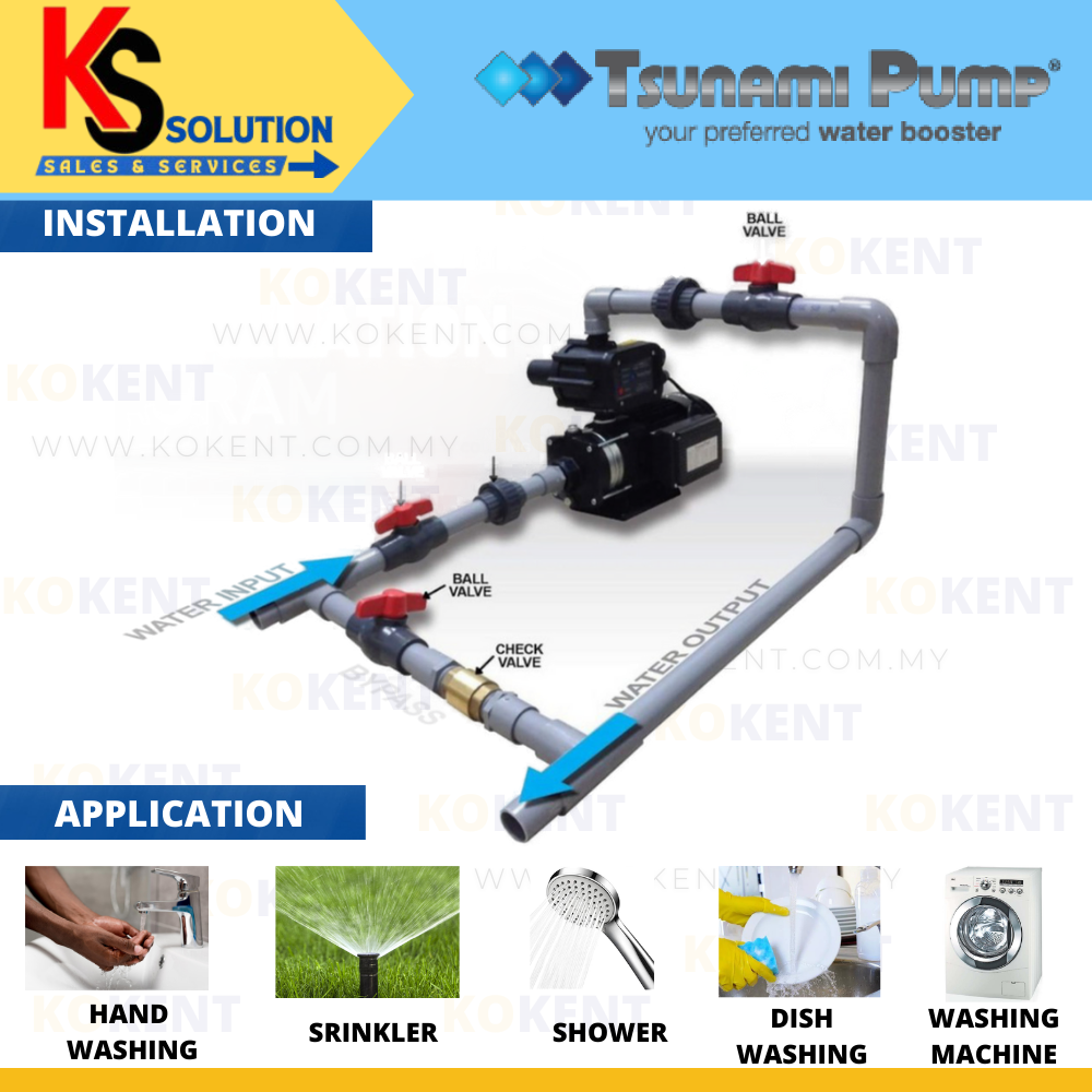 Tsunami Water Pump CMH2-60K Automatic Home Water Booster Pump 1HP For 4 ...