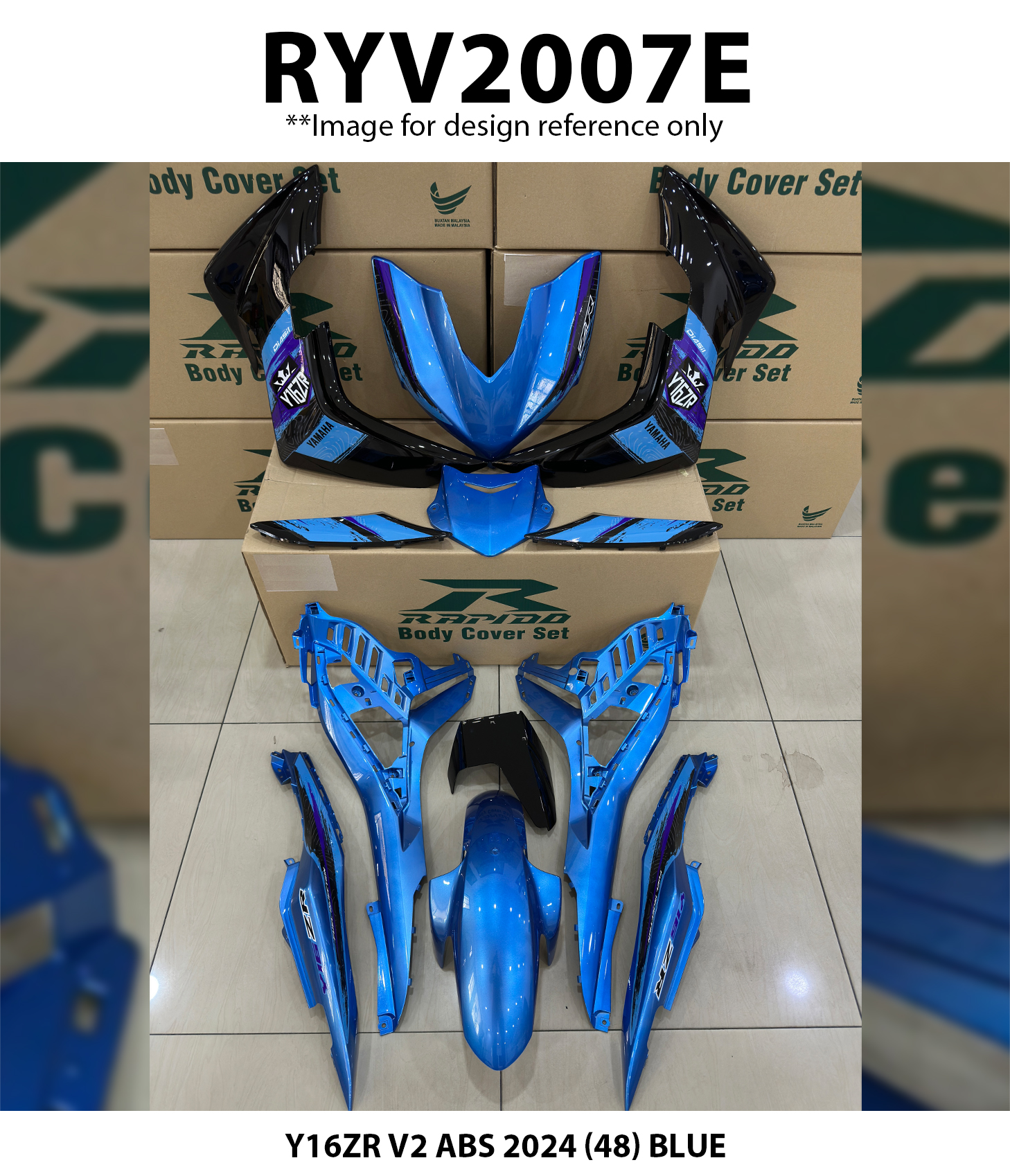 YAMAHA Y16 Y16zr V2 Abs 2024 (48) Cyan Red Blue Cover Set RAPIDO ...