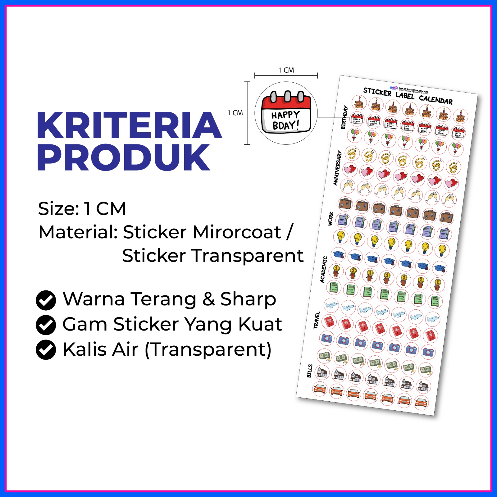 SET STICKER LABEL CALENDAR NEW DESIGN 2025 / CUTE STICKER CALENDAR ...