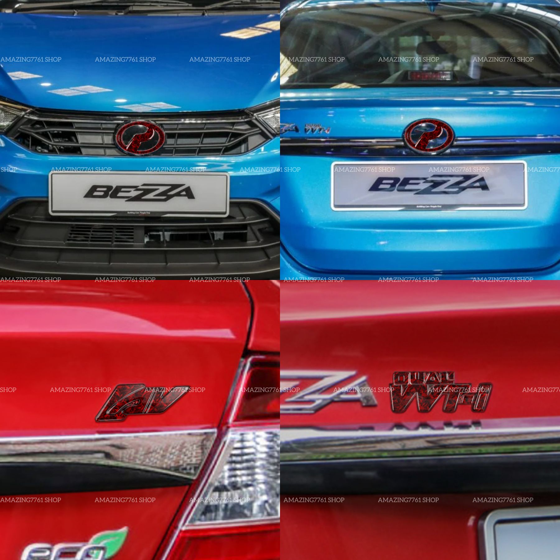 AMAZING PERODUA BEZZA 2016-2024 CAR RED FORGED CARBON SET INTERIOR ...