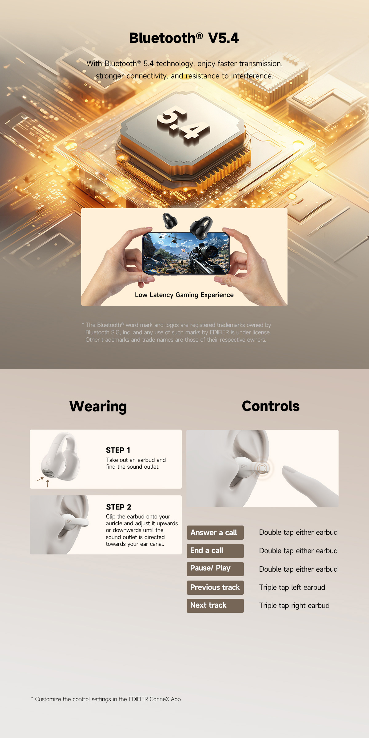 Edifier Comfo C Open-ear Wireless Sport Earphones with ConneX ...