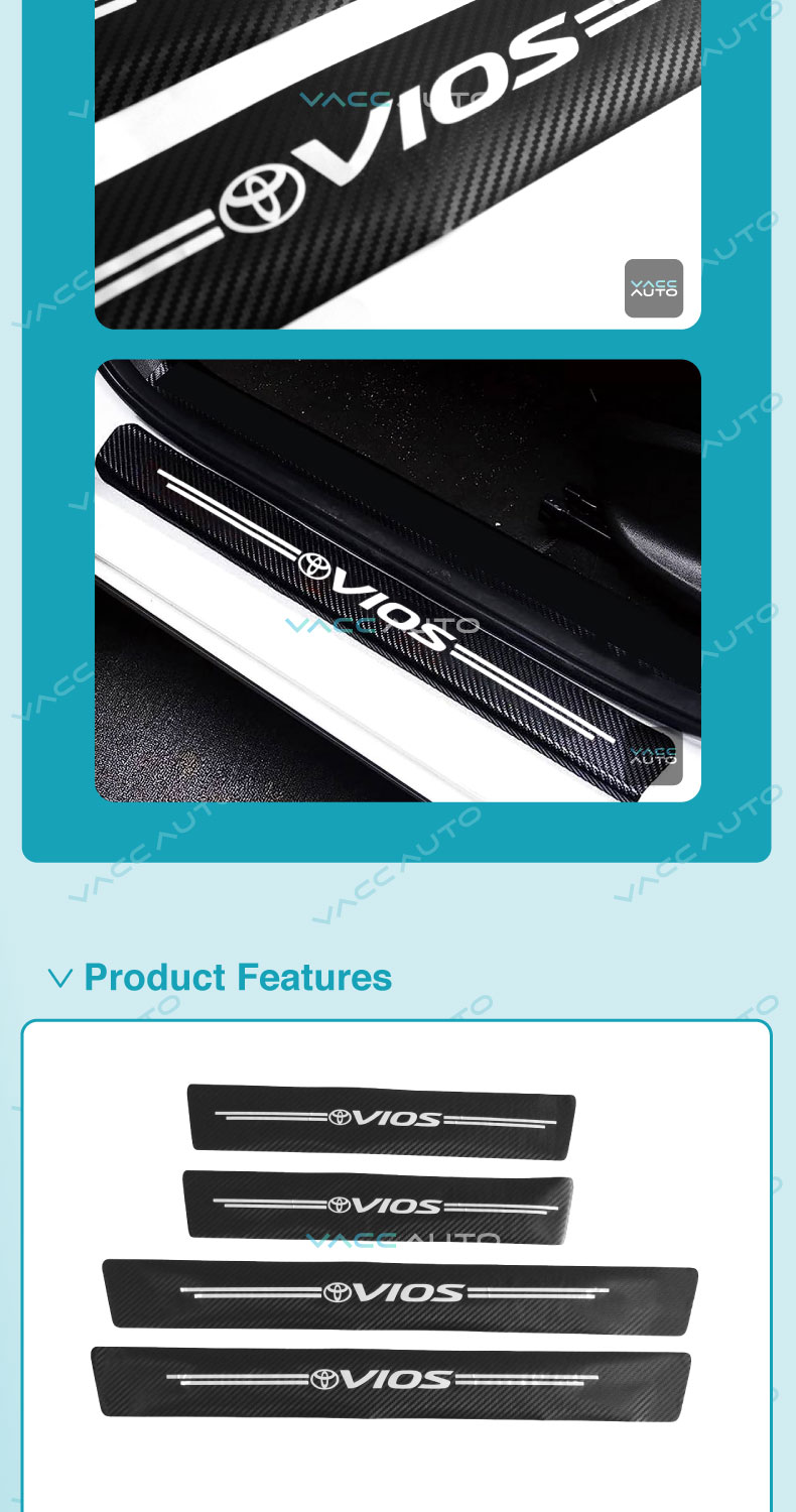 Toyota Vios (1st Gen) Door Step Sticker Protector Fit 2003 - 2026 XP40 ...