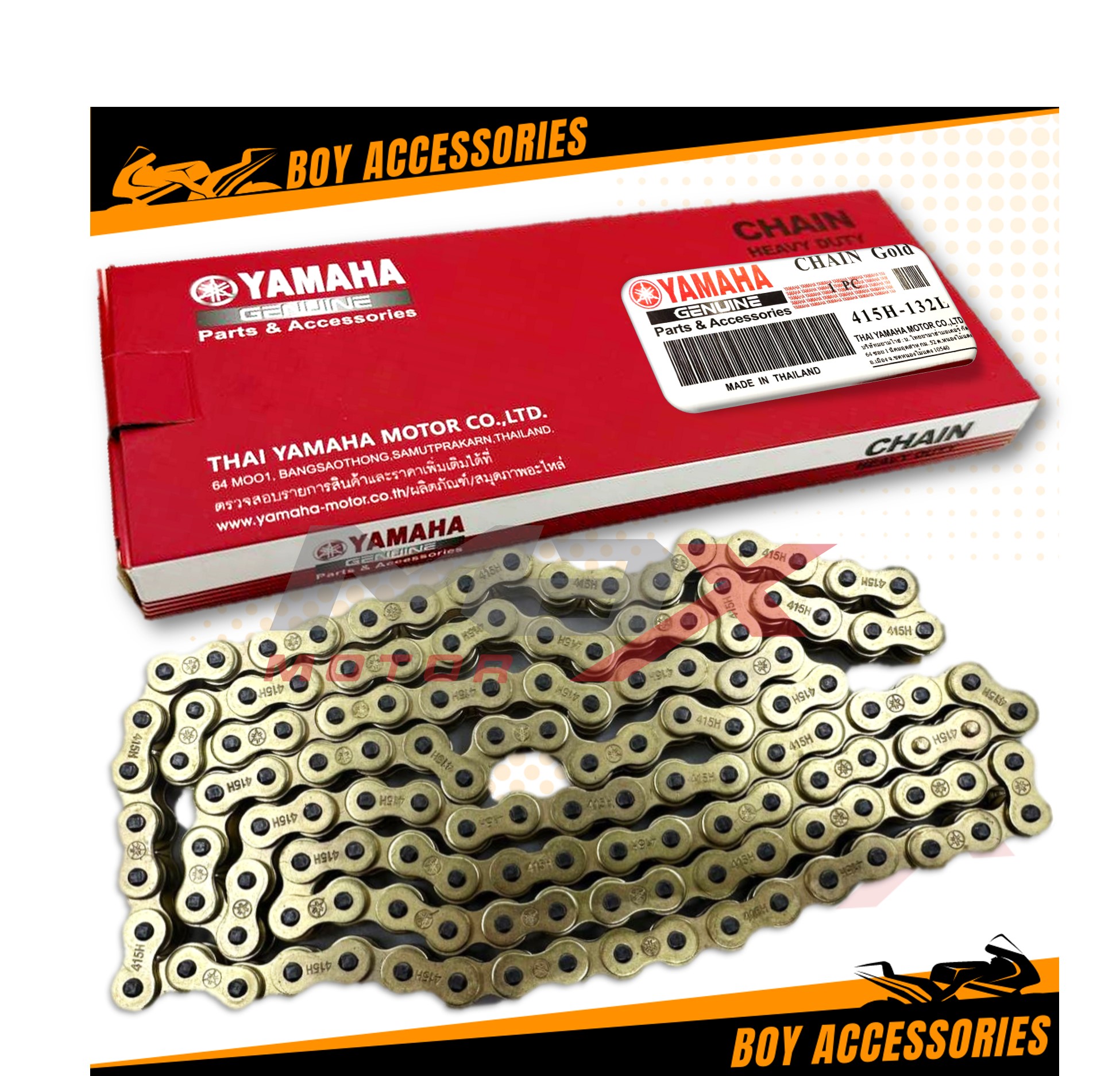 Yamaha Original Rantai Standard Gold Emas Heavy Duty Sporket Gold Chain ...