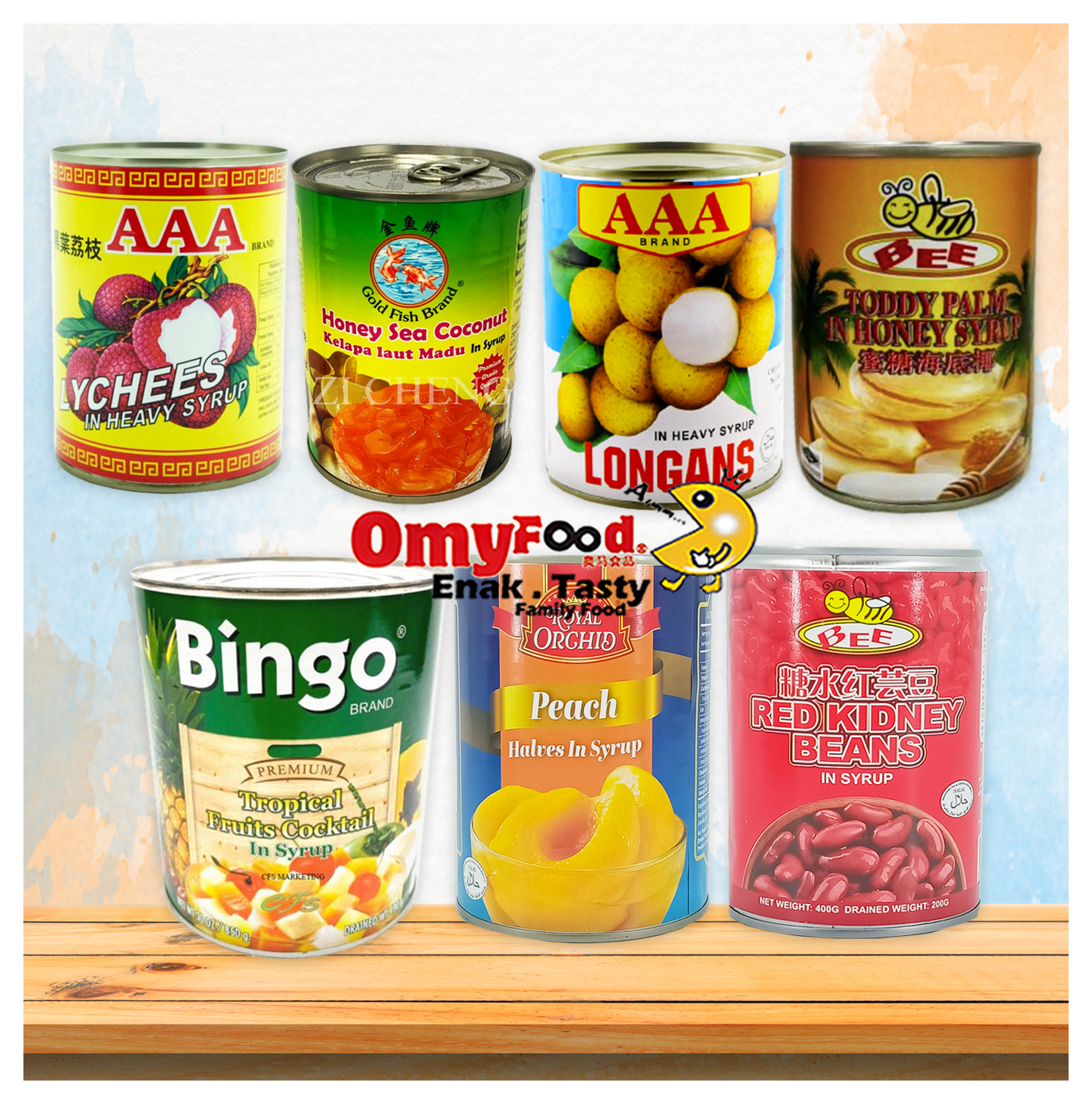 565g/850g 'AAA' 'Gold Fish Brand' 'Bingo' [Lychee/Longan/Honey Sea ...