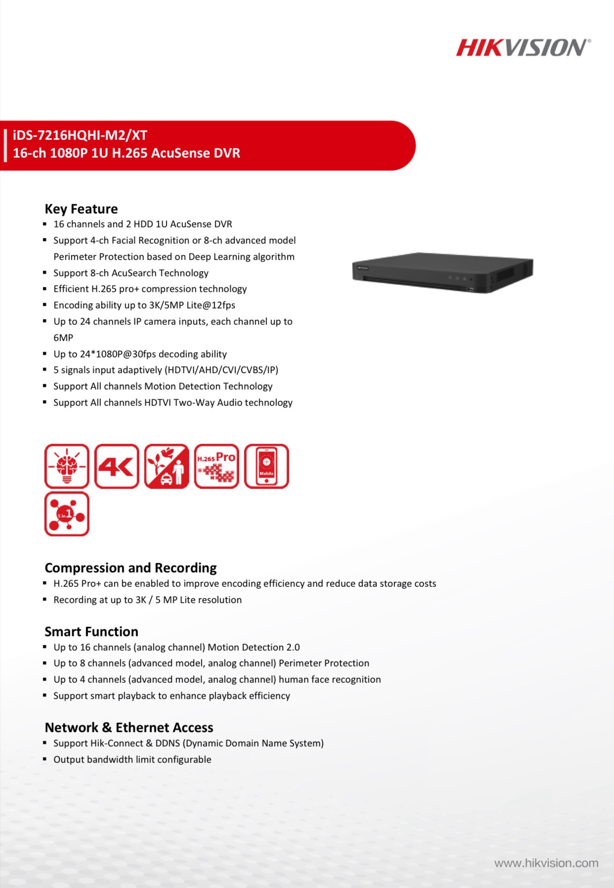 NEW MODEL HIK HIKVISION 16 CHANNEL 5.0MP 1920P CCTV DVR iDS-7216HQHI-M2 ...
