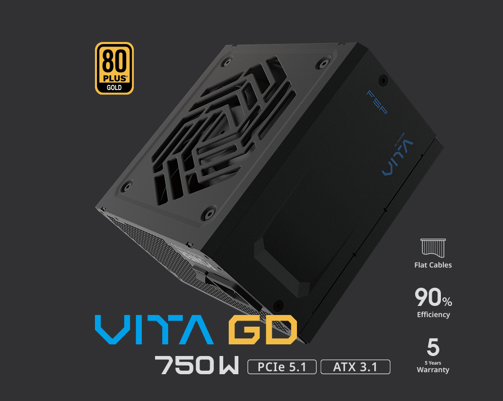 FSP VITA GD 750W / 850W 80 PLUS GOLD ATX3.1 PCIE5.1 POWER SUPPLY PSU ...