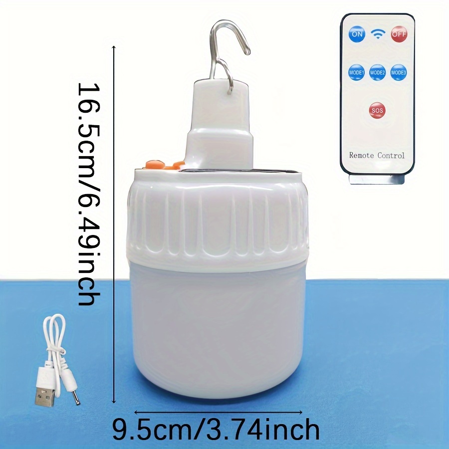 Solar LED Rechargeable Light Bulb Remote Control Mobile Night Market ...