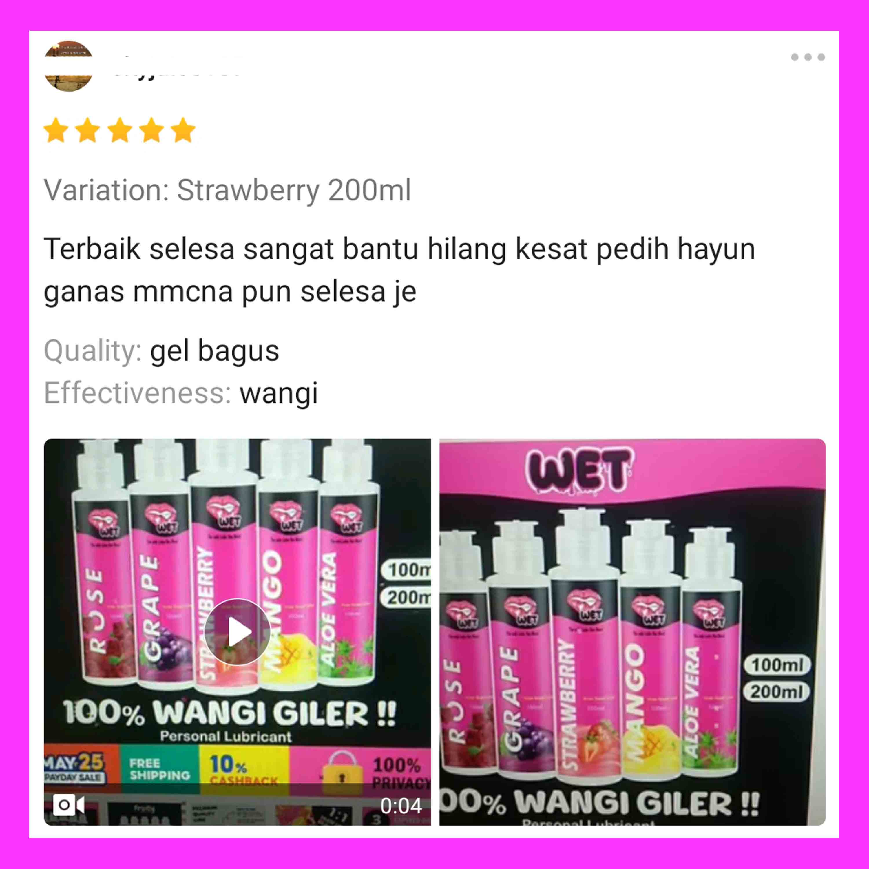 [ 100% WANGI GILER ] WET FRUITY Grape Adult Personal Water Based Lube ...