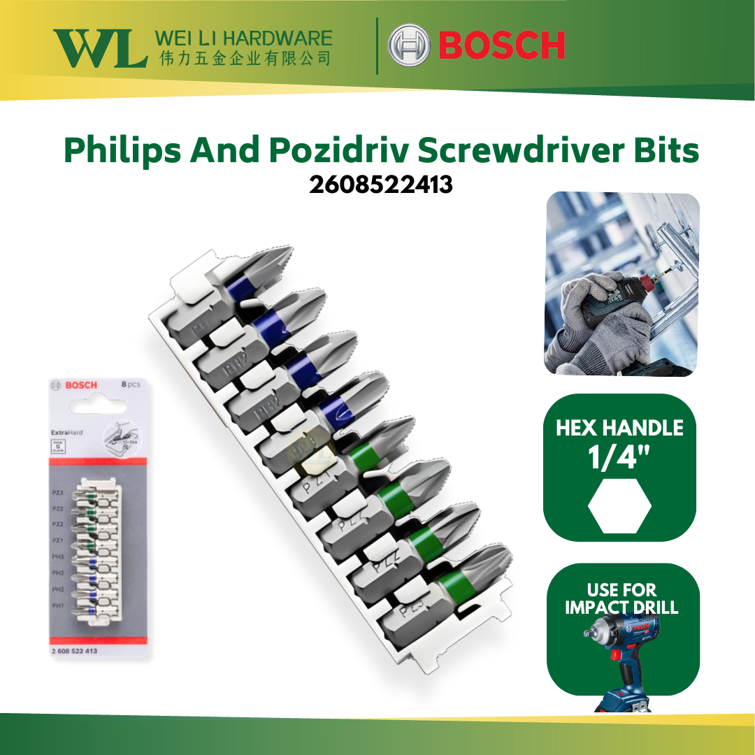 BOSCH 2608522413 Pick & Click Philips And Pozidriv Extra Hard ...