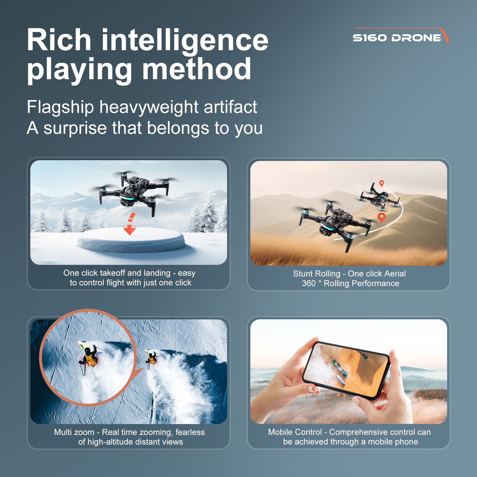 S160 Drone HD Dual Camera Brushless Motor Toy Aircraft Optical Flow ...