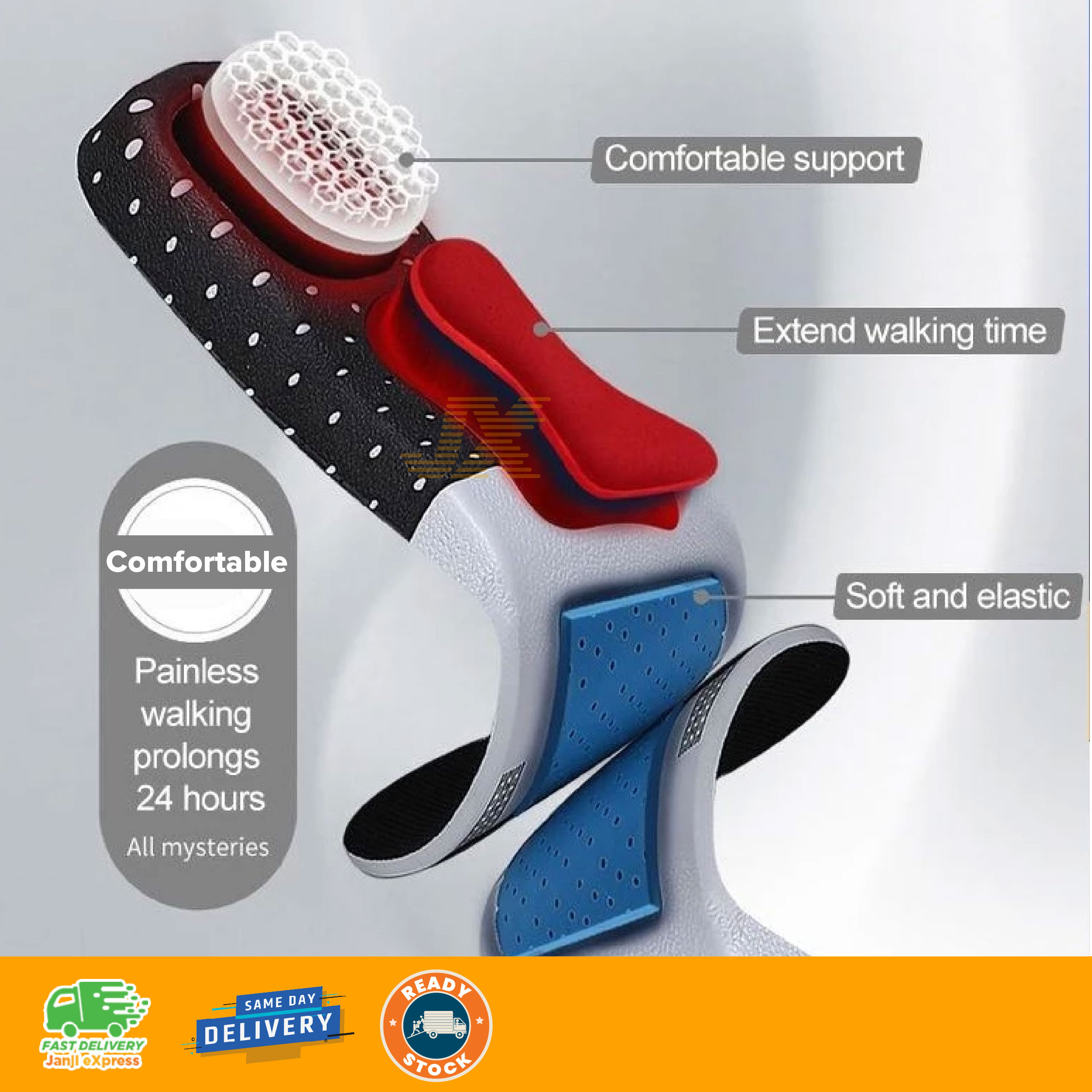 Orthotic Insole Arch Support Flatfoot Running Insoles for Shoes Sole ...