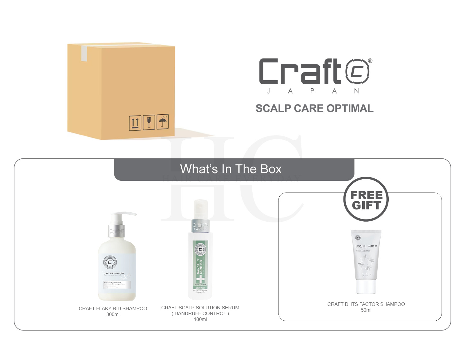 Craft Flaky Rid Shampoo & Craft Scalp Solution Serum Dandruff Control ...