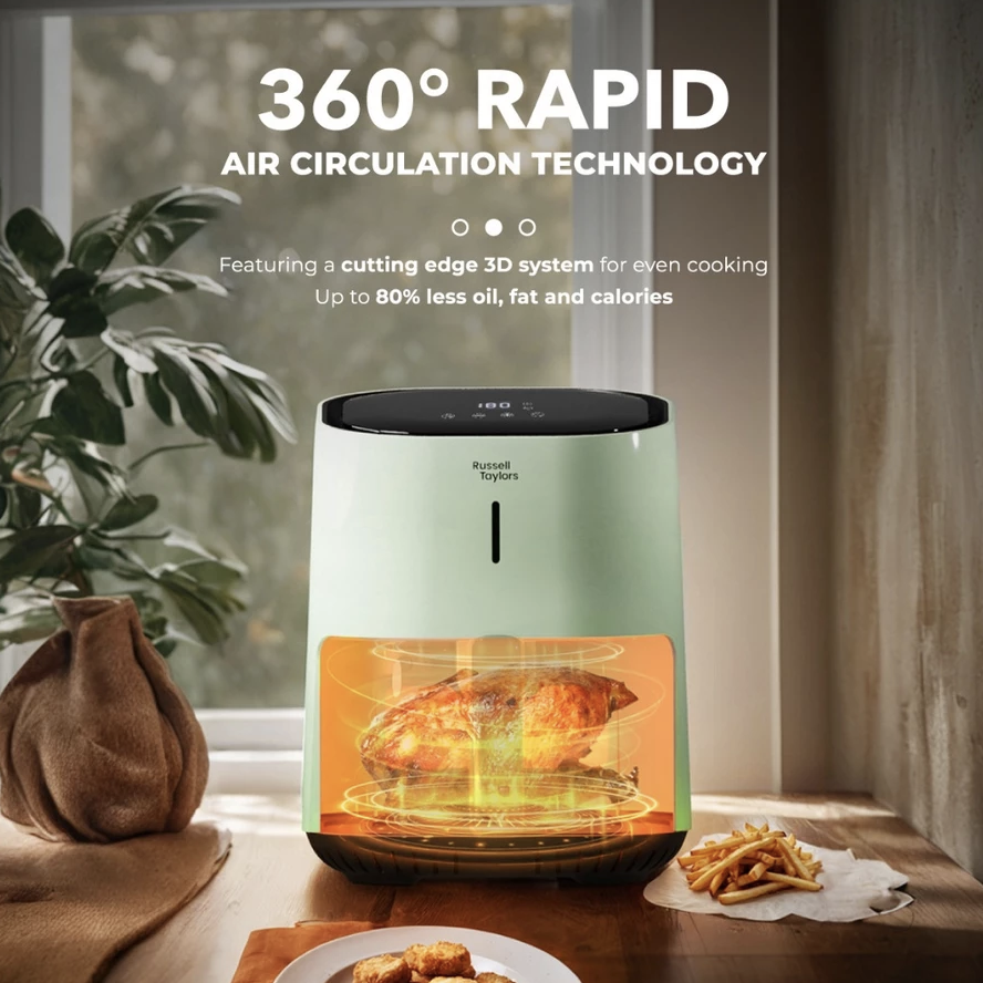 Russell Taylors 3D Visionary Digital Air Fryer (4.5L) Z4 Mint Green ...