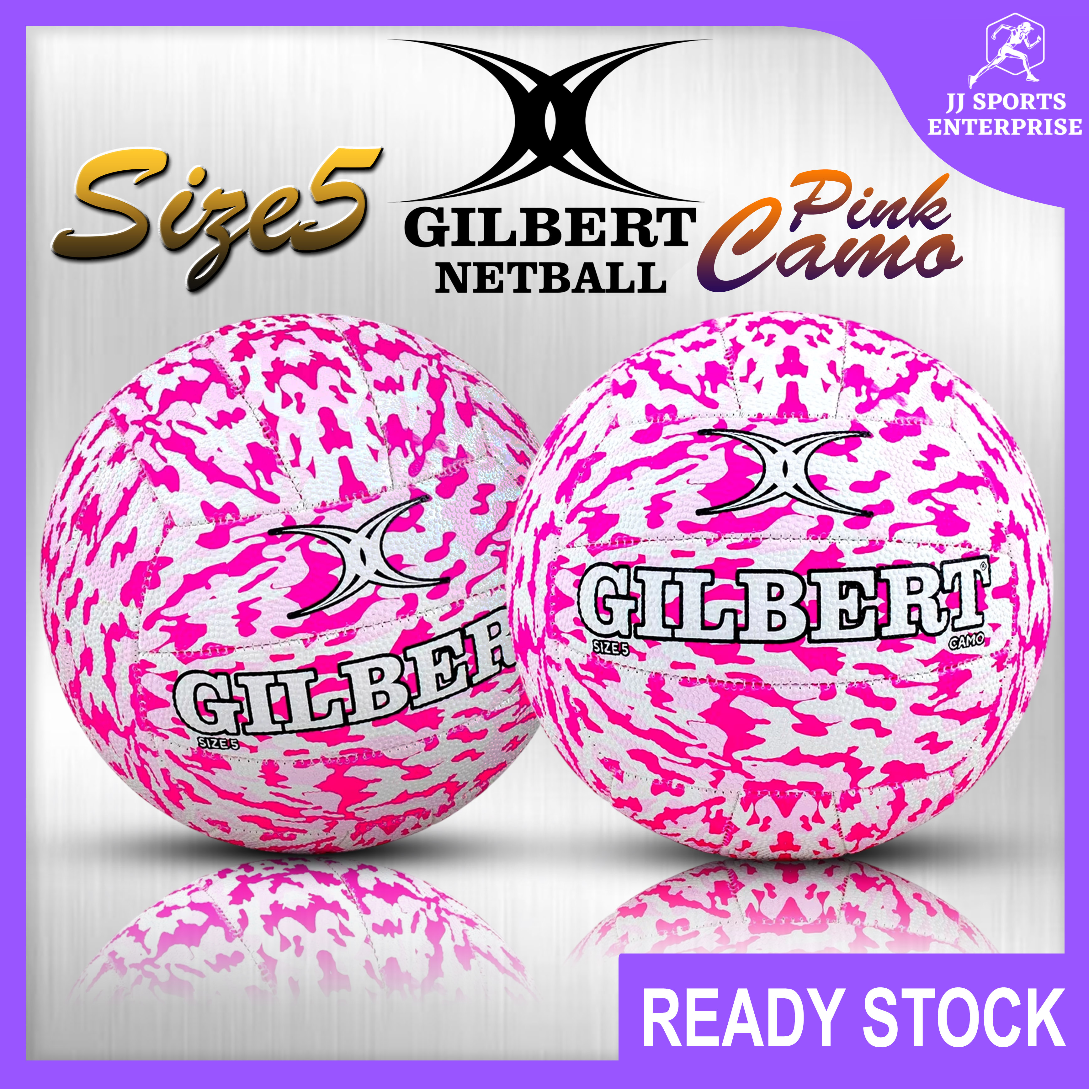 Gilbert Supporter Netball Pink Camo (Size 5) Gilbert Netball Ball Bola ...