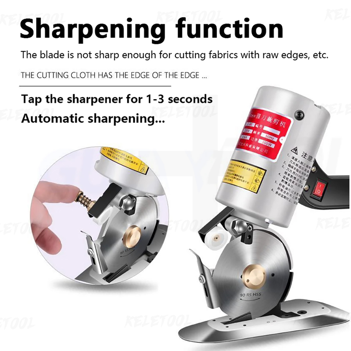90mm Electric Round Knife Cloth Cutter Portable Hand-Held Electric ...