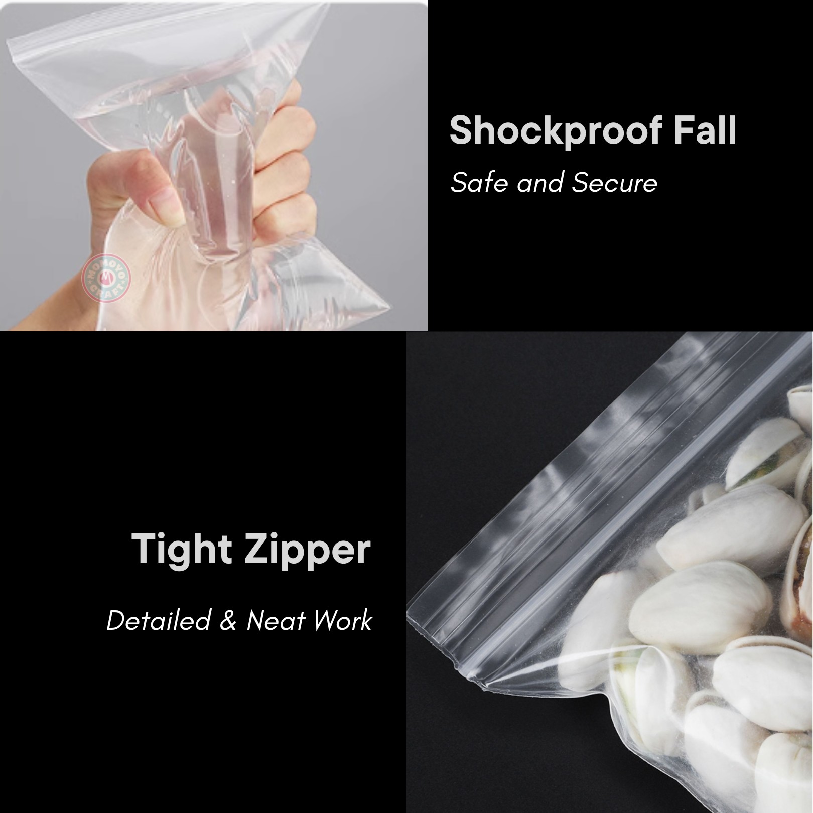 Momoyocraft Premium Zip Lock Plastic Bag Plastik Transparent Zipper Bag Zip Beg Ziplock Seal ...