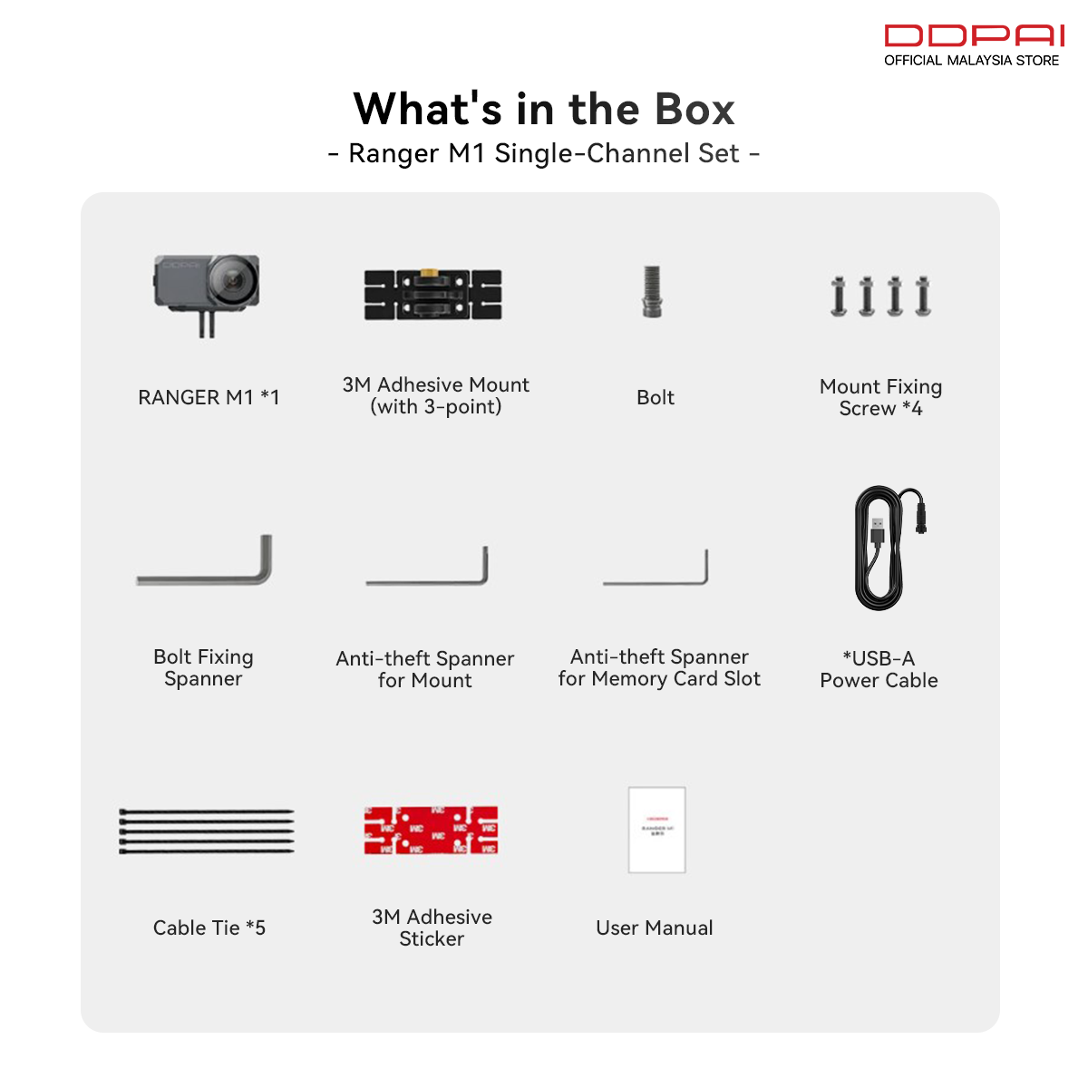 DDPAI Ranger M1 Dual 3K UHD GPS Front & Rear Motorcycle Waterproof Dash ...