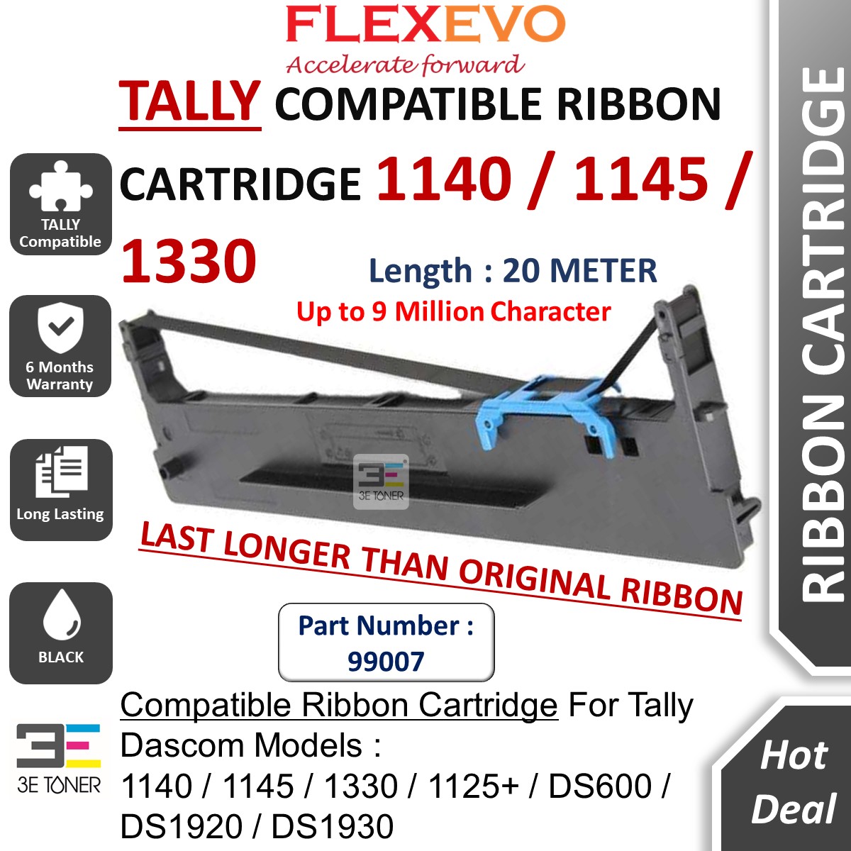 Tally Dascom 1145 Compatible Ribbon 99007 DS600 DS1920 DS1930 1125 ...