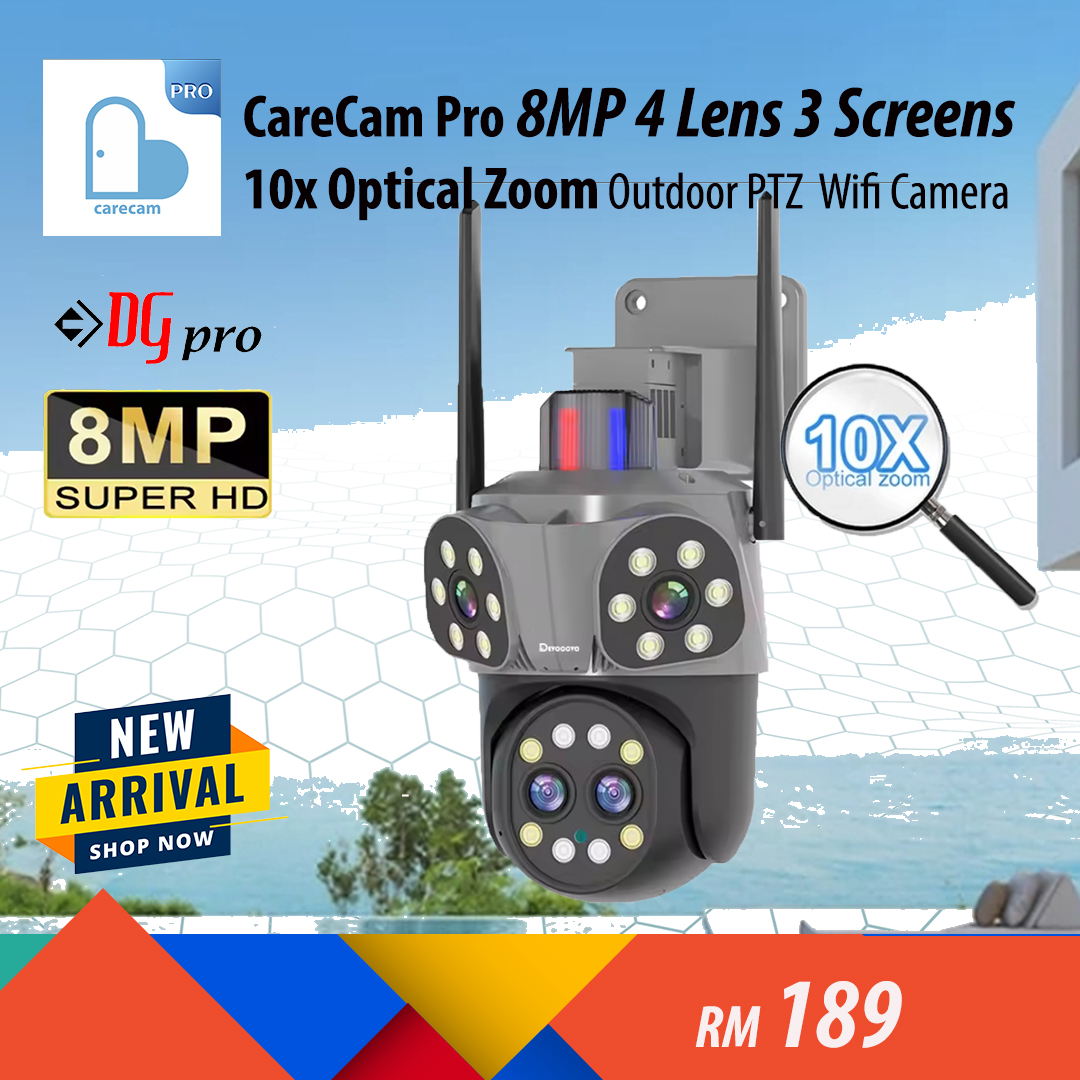 [NEW ARRIVAL] Carecam Pro 8MP 4K 10x Optical Zoom 4 Lens 3 Screen Wide ...