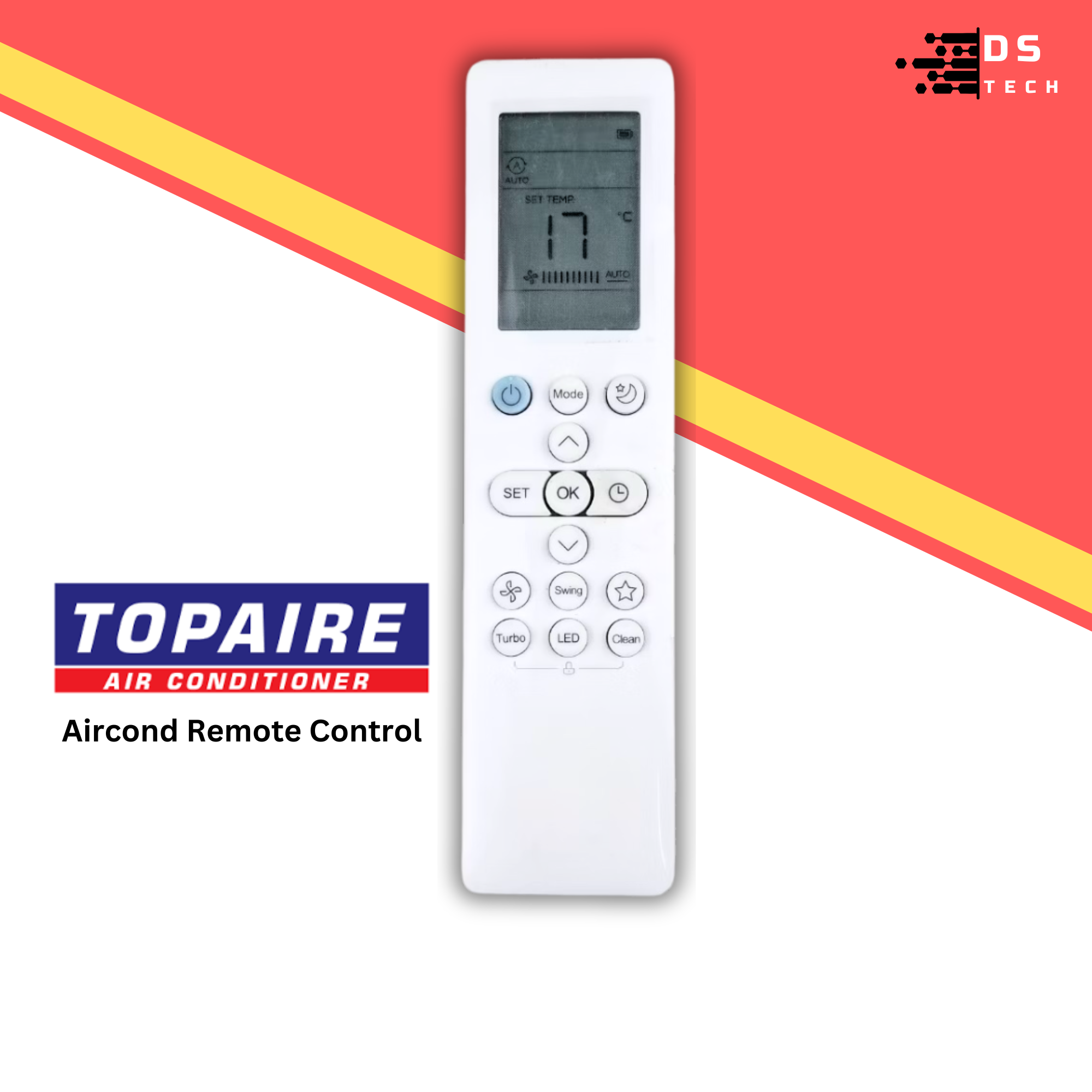 TOPAIRE AIRCOND REMOTE CONTROL [M'SIA STOCK] AIR COND AIR CONDITIONER REMOTE CONTROL REPLACEMENT ...