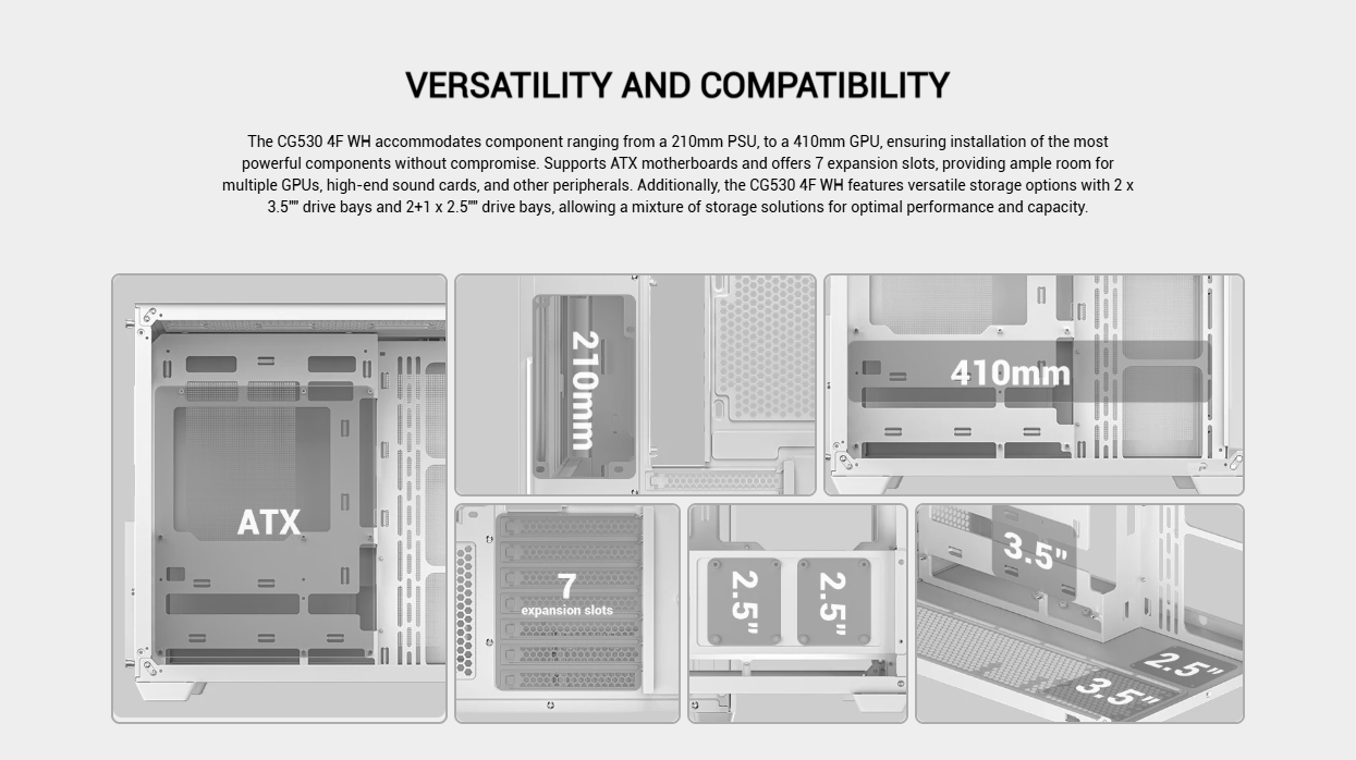 DEEPCOOL CG530 4F BLACK / WHITE Mid Tower (ATX) Gaming PC Case | Shopee ...