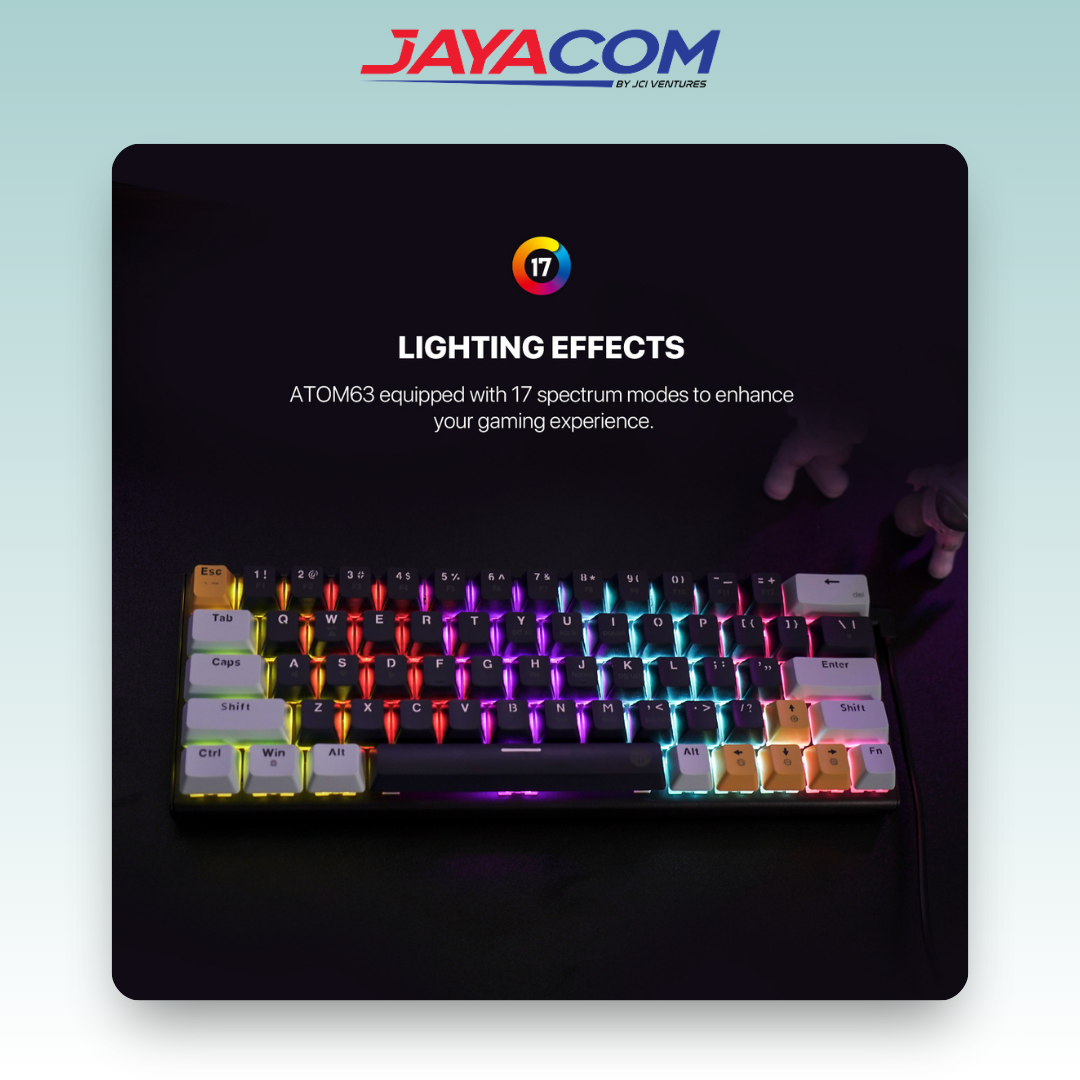 Fantech MK874 V2 Atom 63 Mizu Edition Wired Mechanical Gaming Keyboard ...