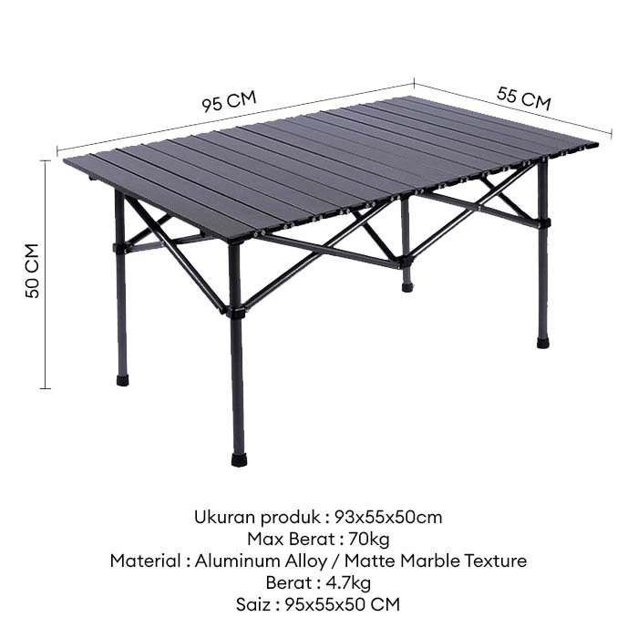 VELOCITY Adjustable Outdoor Picnic Folding Table With Bag Camping 120 ...