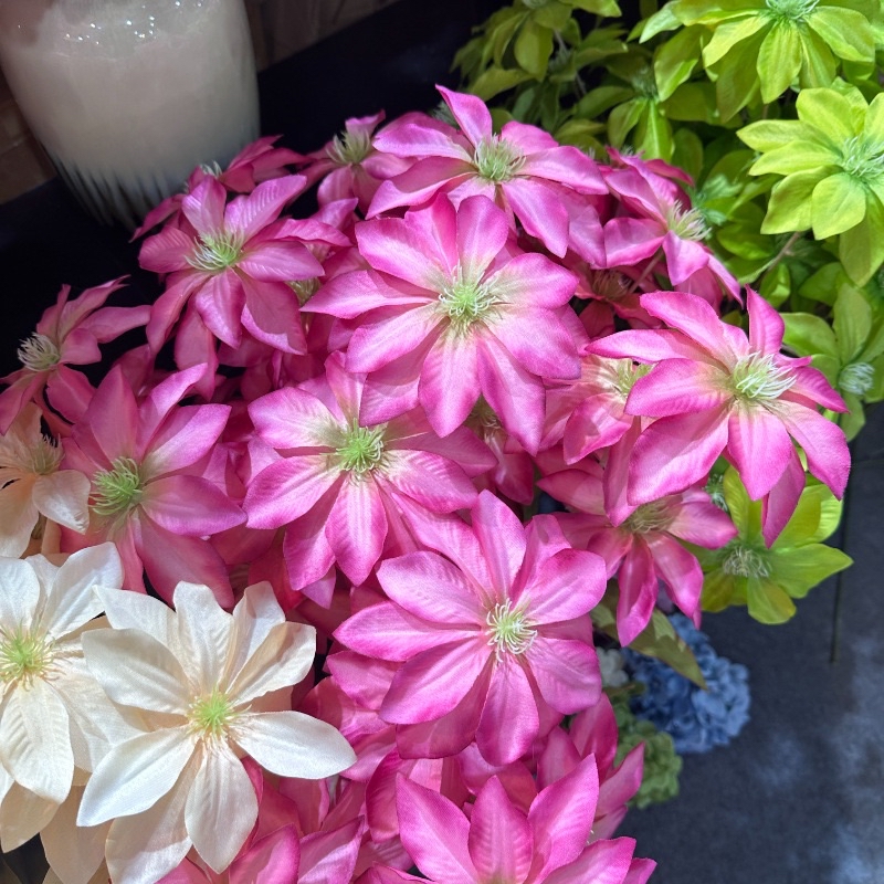 (3HEADS) LOTUS DIAMOND FLOWER Artificial Fake Plant Bouquet Plastic ...