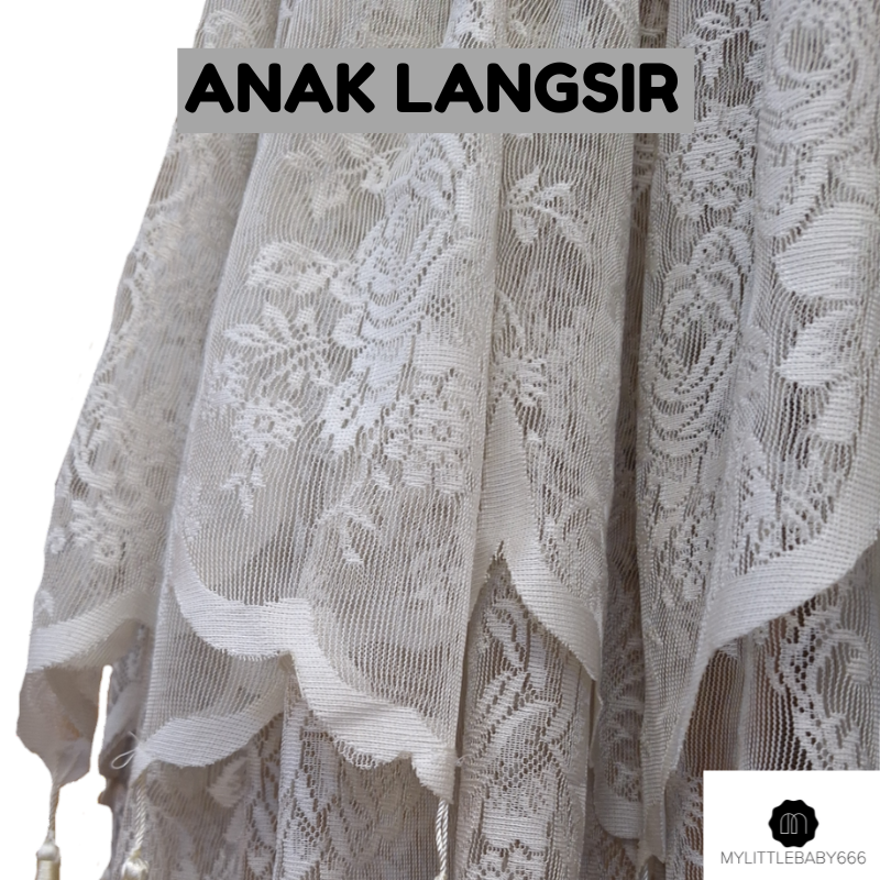 LACE CURTAIN with RENDA / LANGSIR JARANG dengan ANAK LANGSIR design ...
