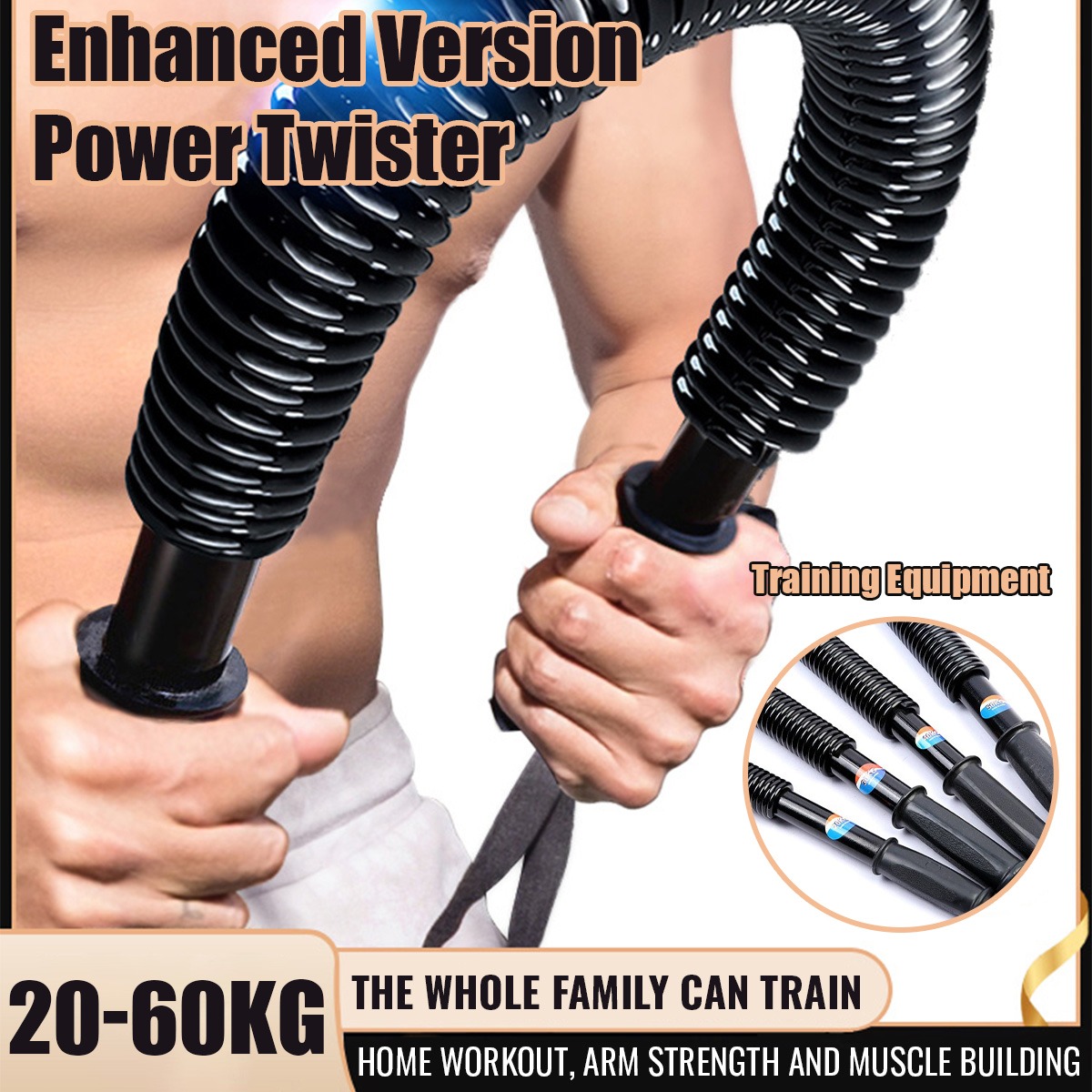 Power Twister Resistance Bar - Spring Bar for Chest and Arm Strength ...
