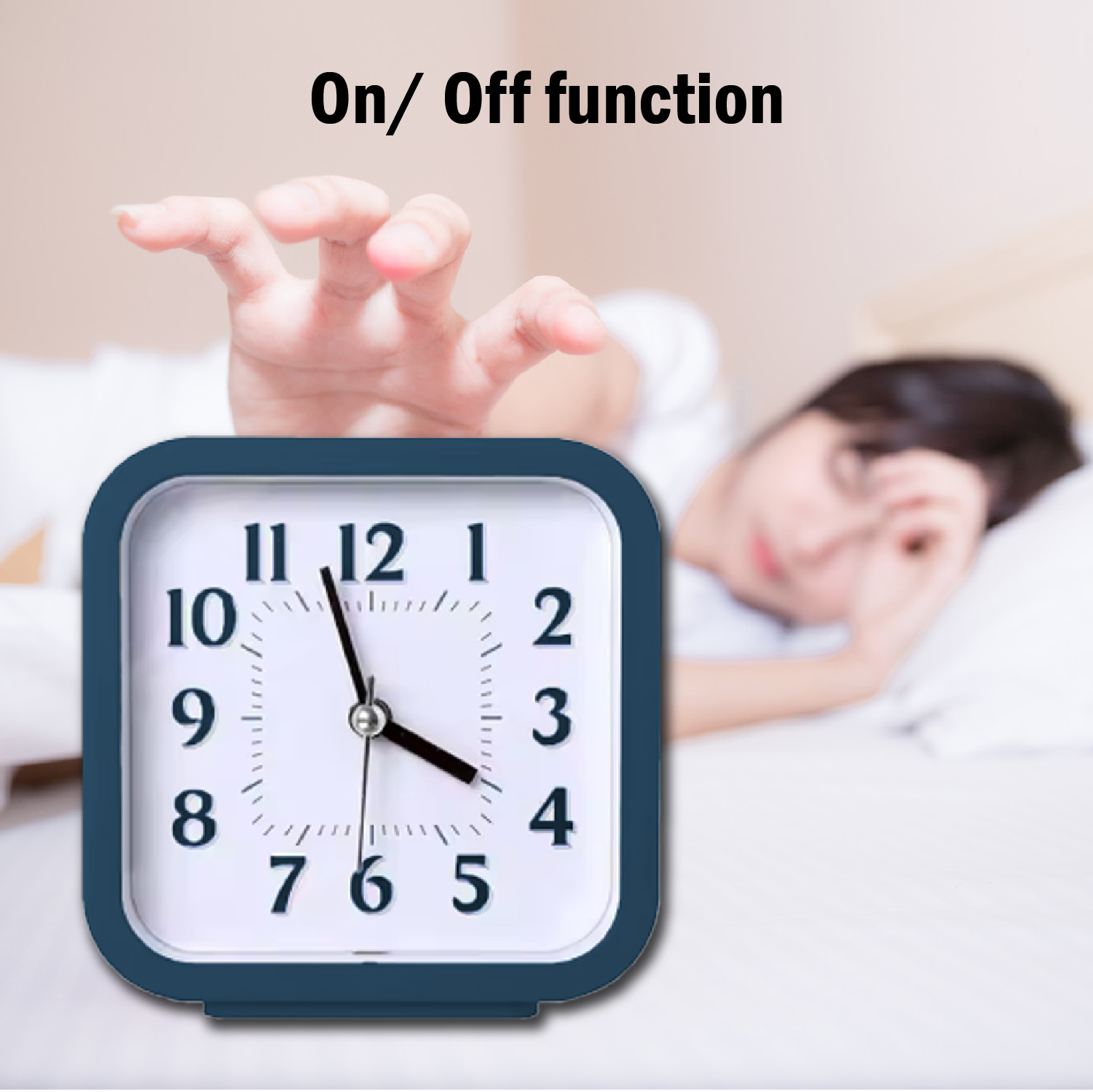 Square Alarm Clock Fashion Quartz Alarm Clock Loud Sound Analogue Desk ...