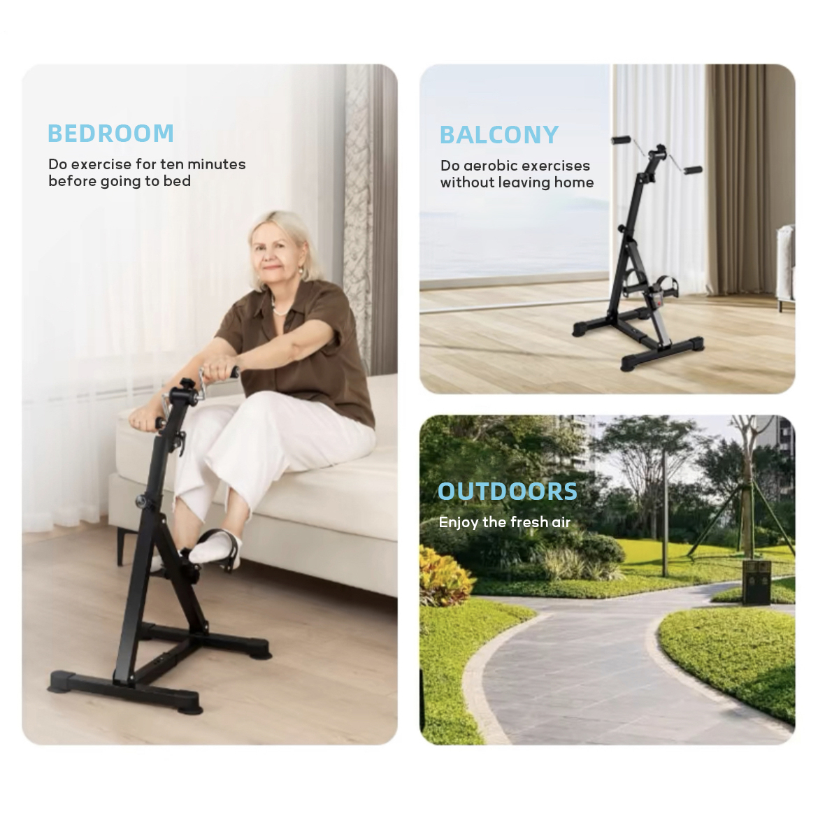 LCD Rehabilitation Bicycle Foldable Elderly Portable Therapy Fitness ...