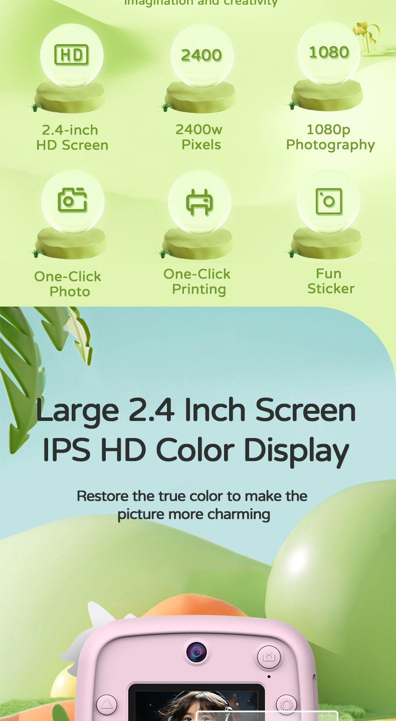 READY STOCK 1080P Kids Camera Mini Print Camera Kids Digital Camera ...