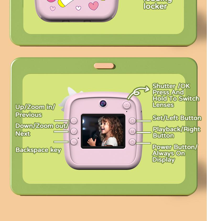 READY STOCK 1080P Kids Camera Mini Print Camera Kids Digital Camera ...