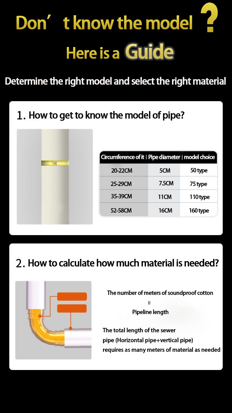 Soundproof Cotton Sewer Pipe Self Adhesive Sound Insulation Cotton Pipe ...