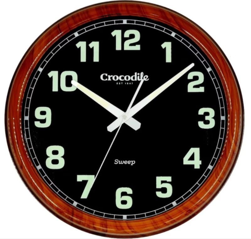 100% ORIGINAL Crocodile Quite Sweep Luminous Analogue Wall Clock CW8917 ...