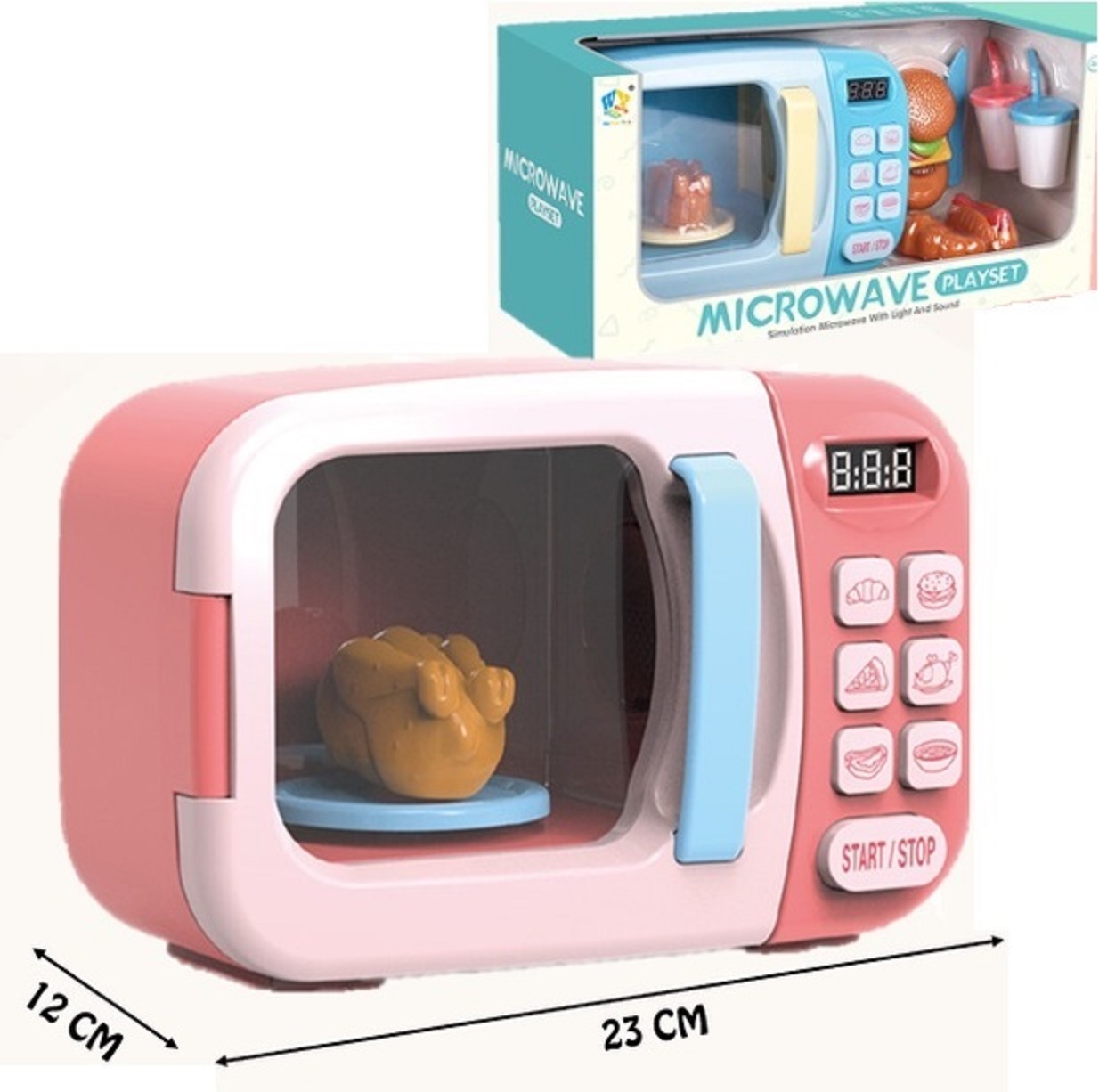 Creative Microwave Kitchen Toy Play Set For Kid Pretend Play With Light ...