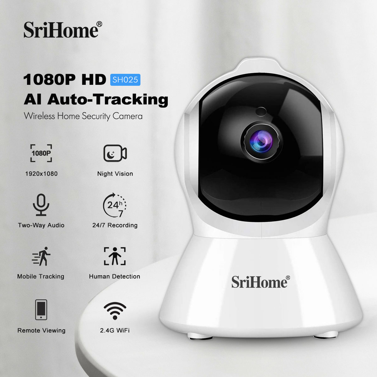 SriHome 1080P Wifi CCTV IP Security Camera Night Vision SH025 | Shopee ...
